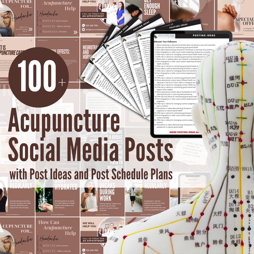 Acupuncture Social Media Templates With Content Ideas & Content ...