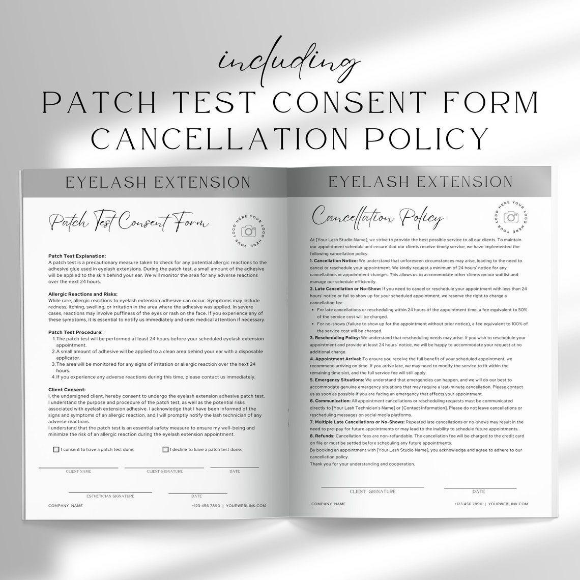 Lash Tech Consent Form Client Intake Form Eyelash Extension Forms Pack ...