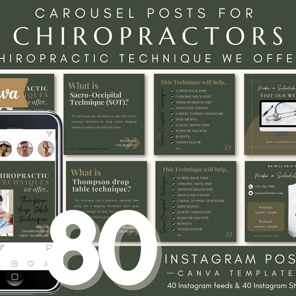 Chiropractic Social Media Templates - Etsy