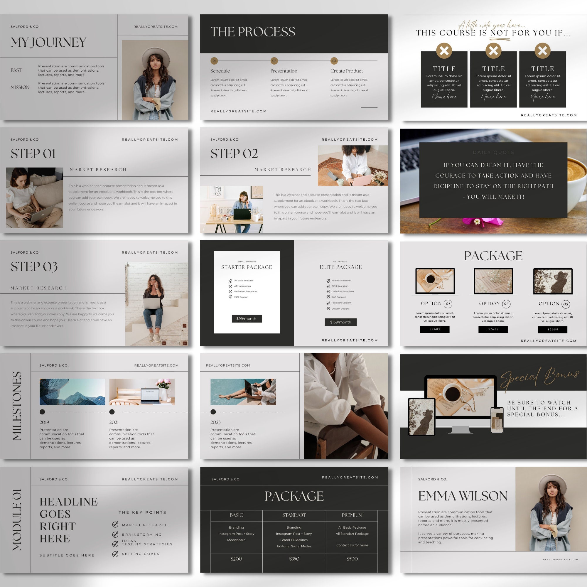 Course Slide Deck Template for Business Coach Course Creator Coaching ...