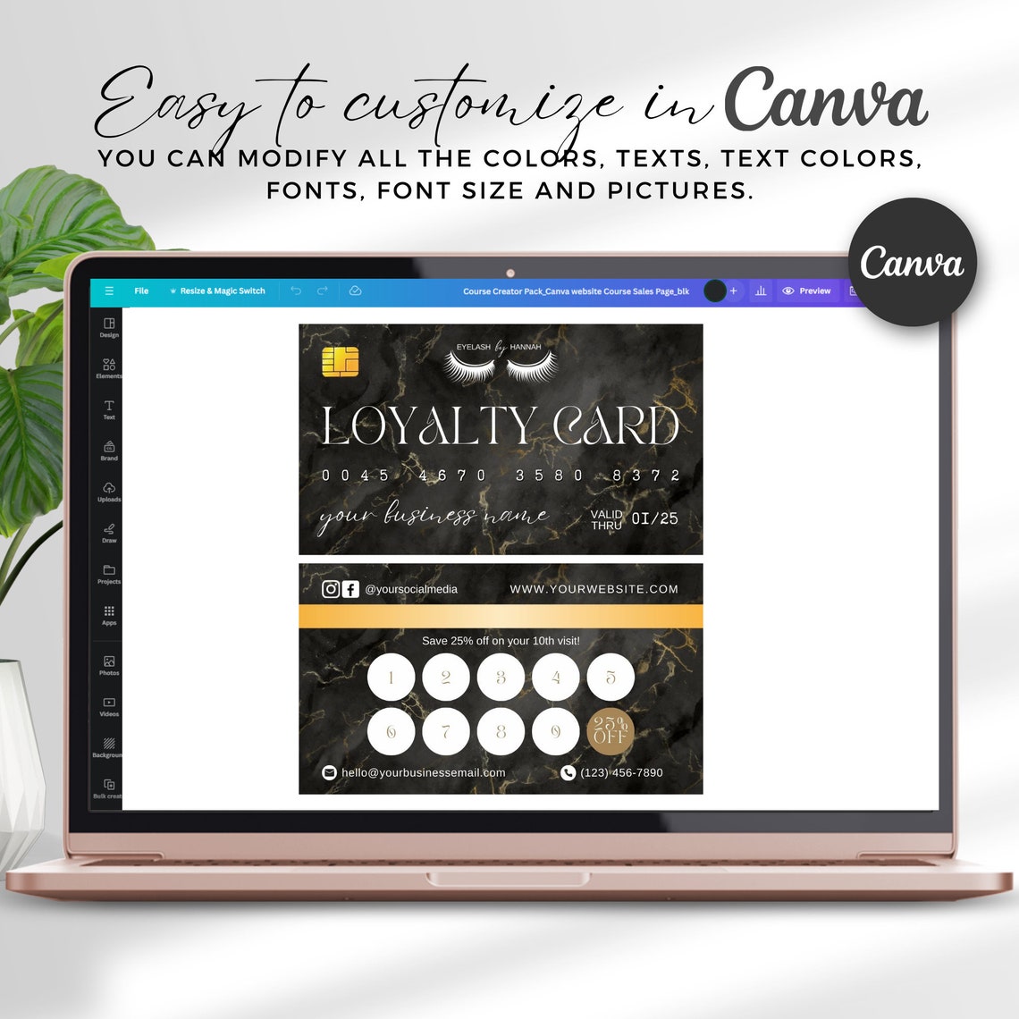 Lash Tech Loyalty Card Template - Credit Card Business Card Template ...