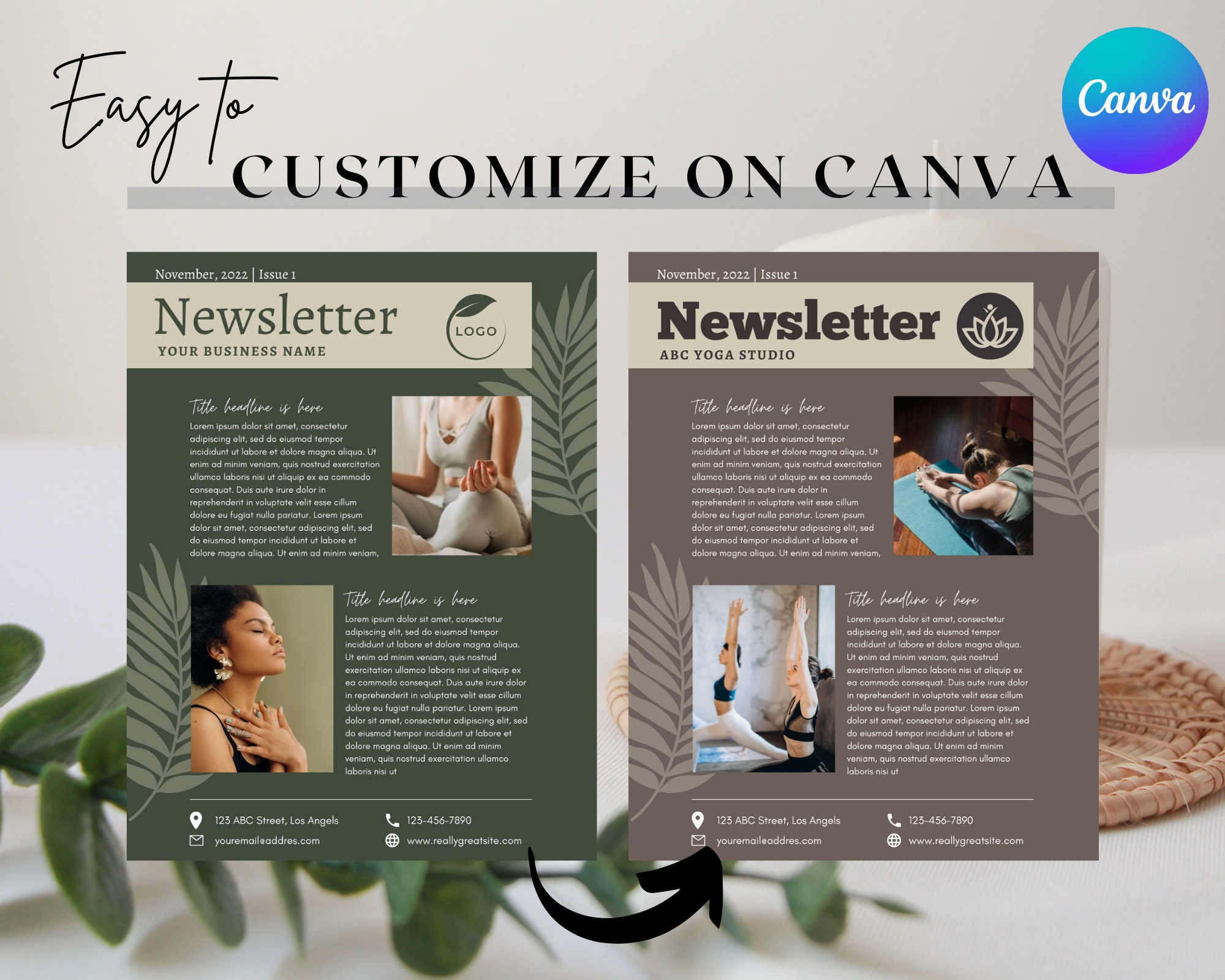 Newsletter Template Bundle for Wellness Business and Coaching Business ...