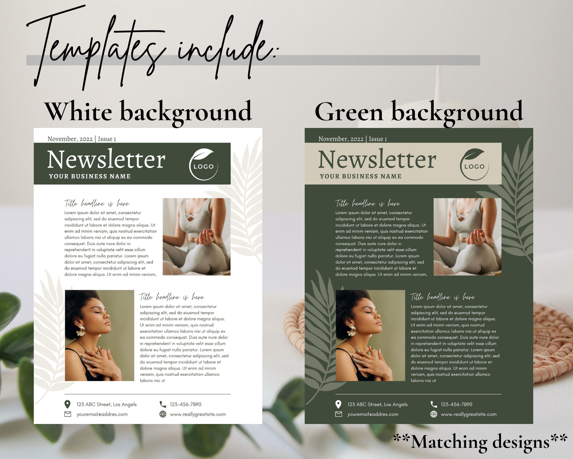 Newsletter Template Bundle for Wellness Business and Coaching - Etsy