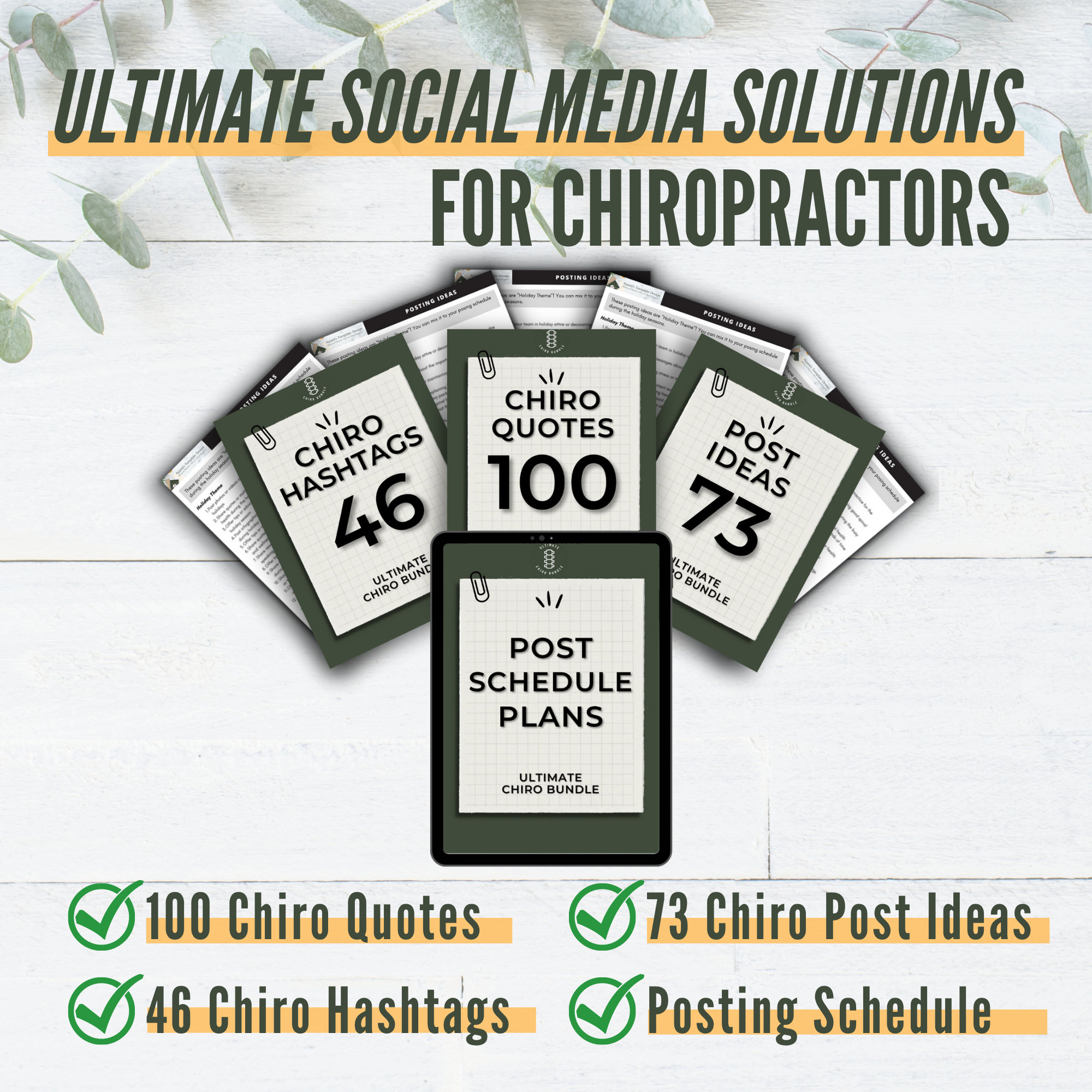 Ultimate Chiropractic Instagram Templates Bundle is Ultimate Social ...