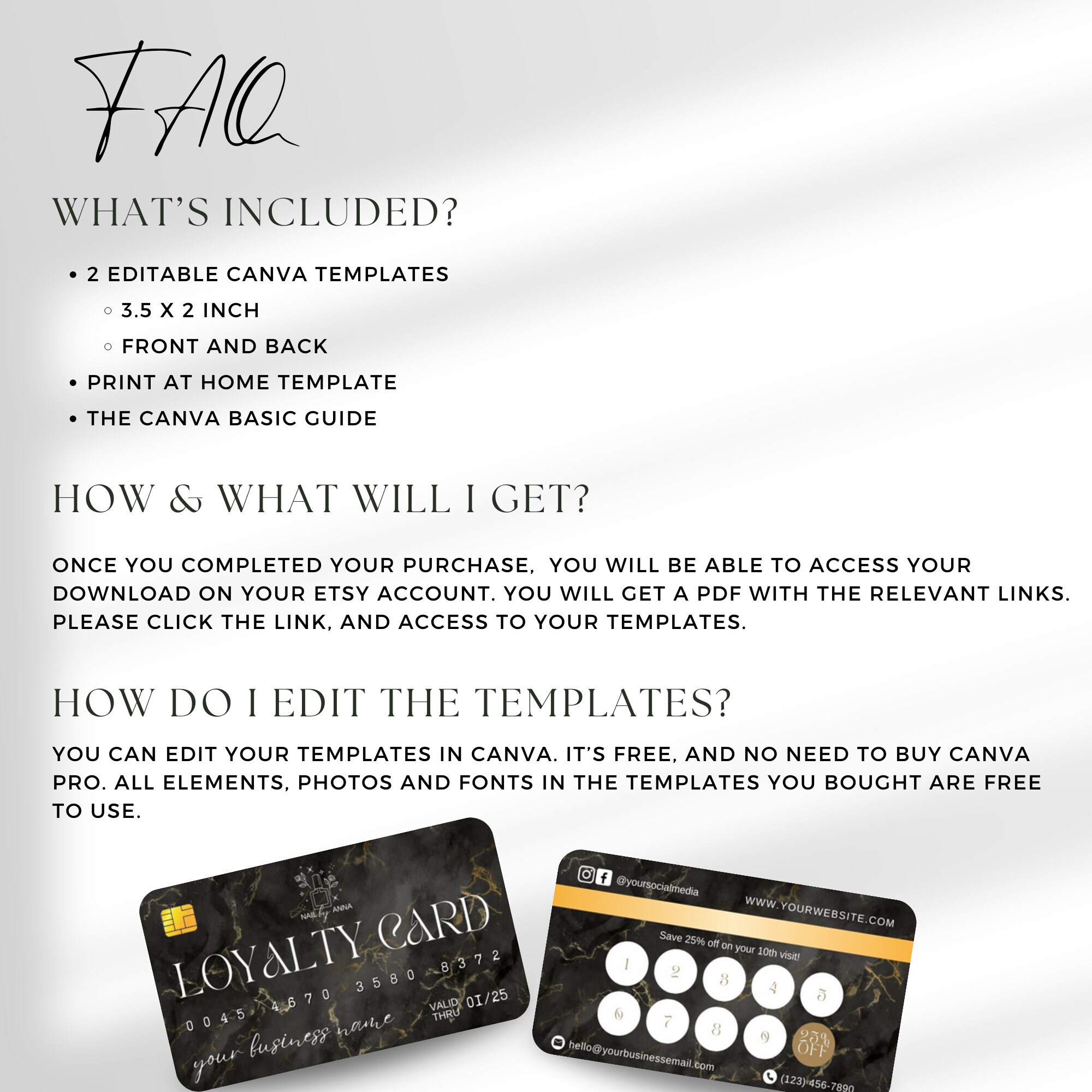 Nail Tech Loyalty Card Template Nail Artist - Credit Card Business Card ...