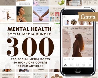 Psychologist Social Media Bundle Mental Health Instagram - Etsy