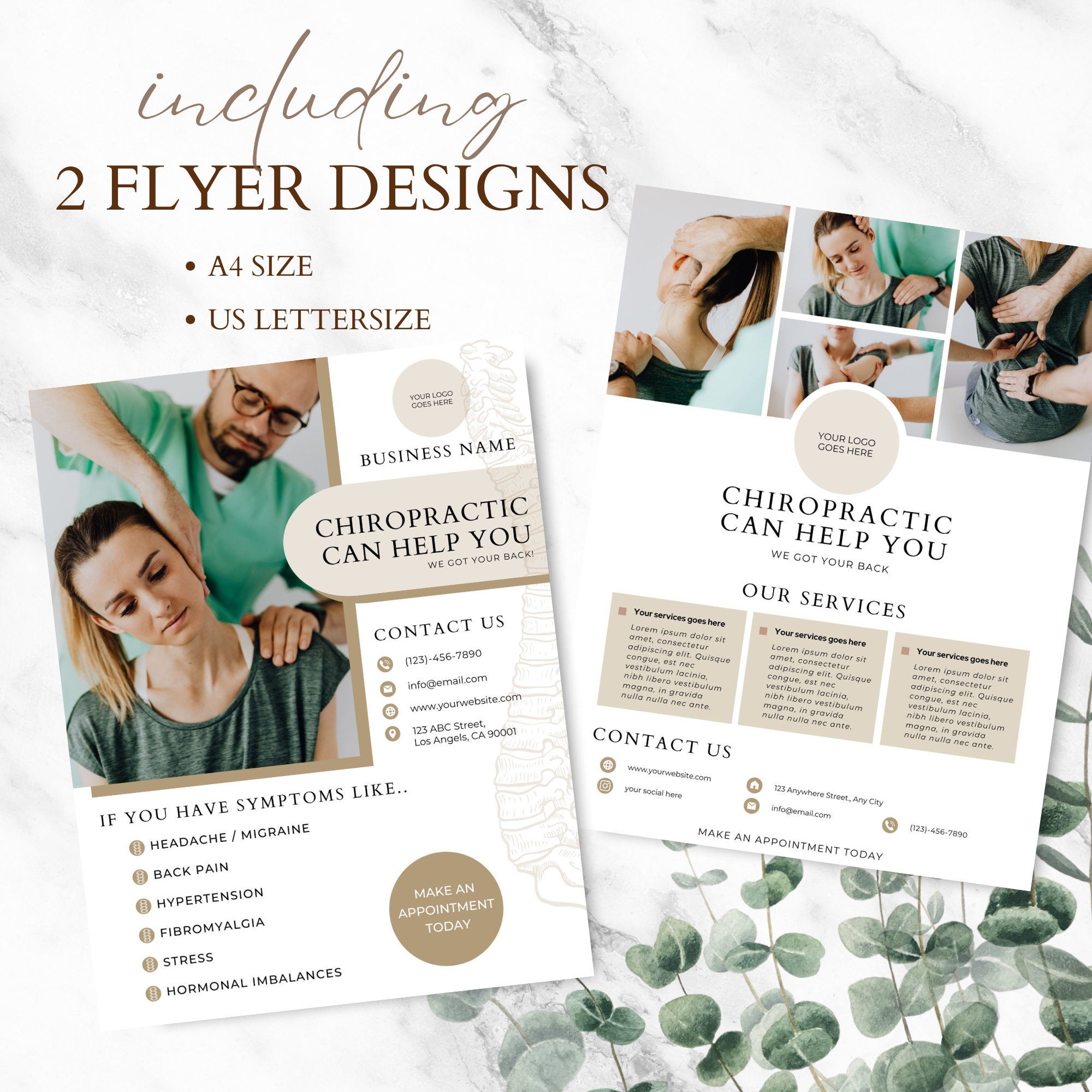 Chiropractic Marketing Templates of Flyer and Trifold Brochure for ...