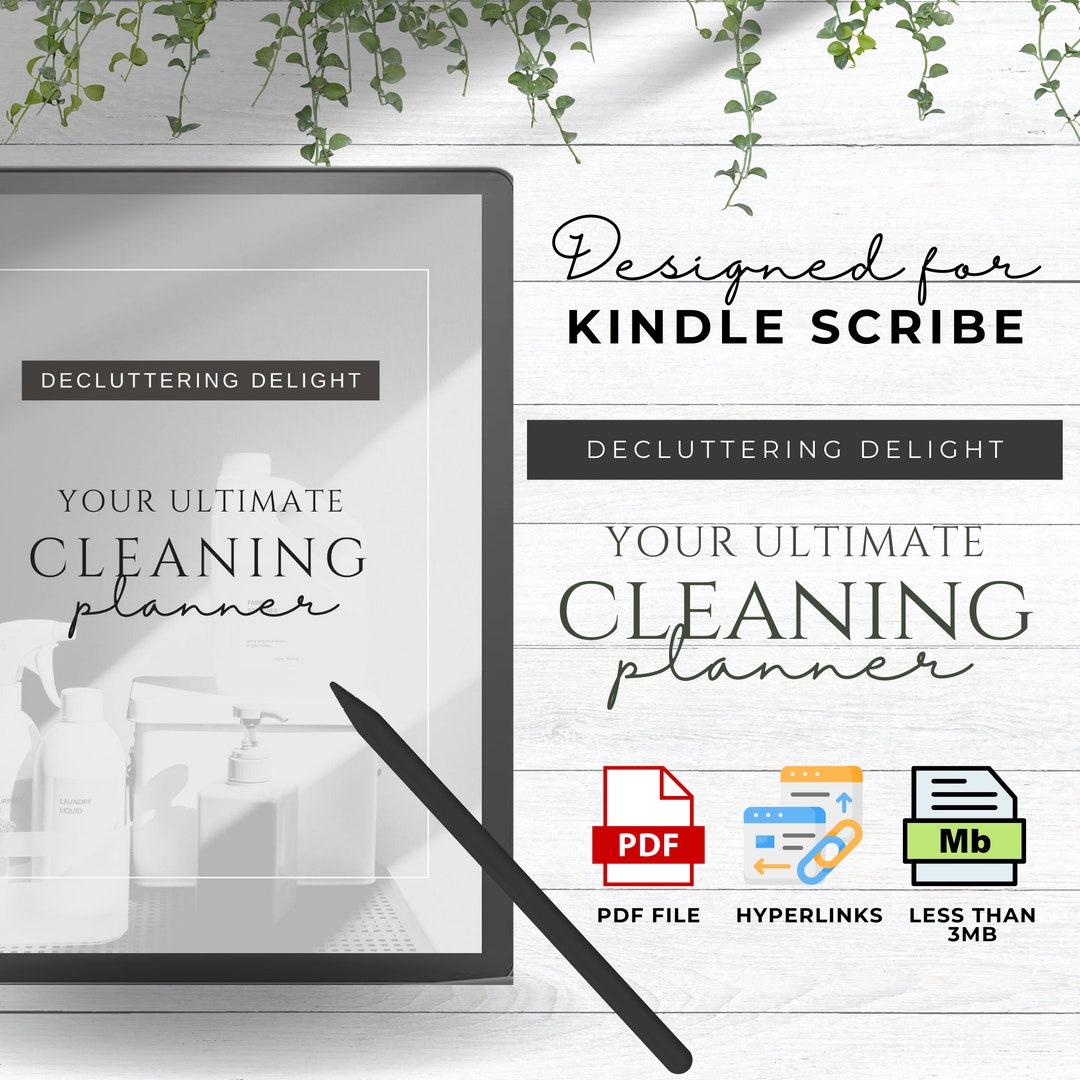 Cleaning Planner Made for Kindle Scribe Templates Kindle Scribe Planner ...