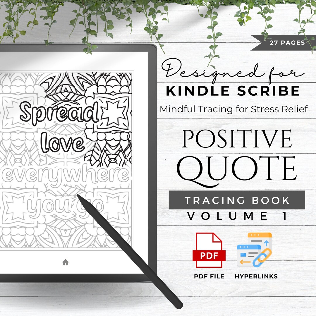 Mindfulness Tracing Book Made for Kindle Scribe Templates Kindle Scribe ...