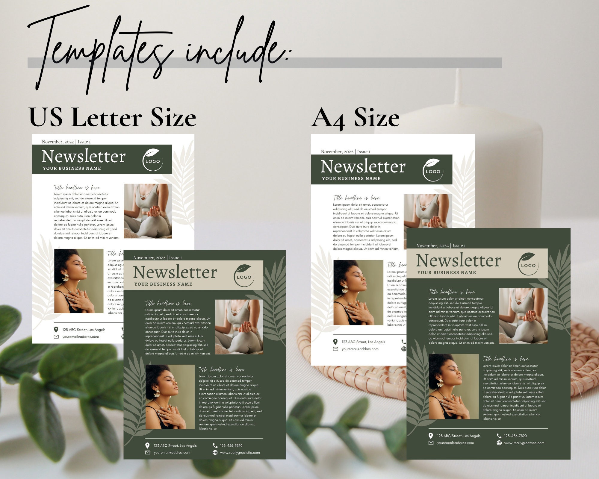 Newsletter Template Bundle for Wellness Business and Coaching Business ...