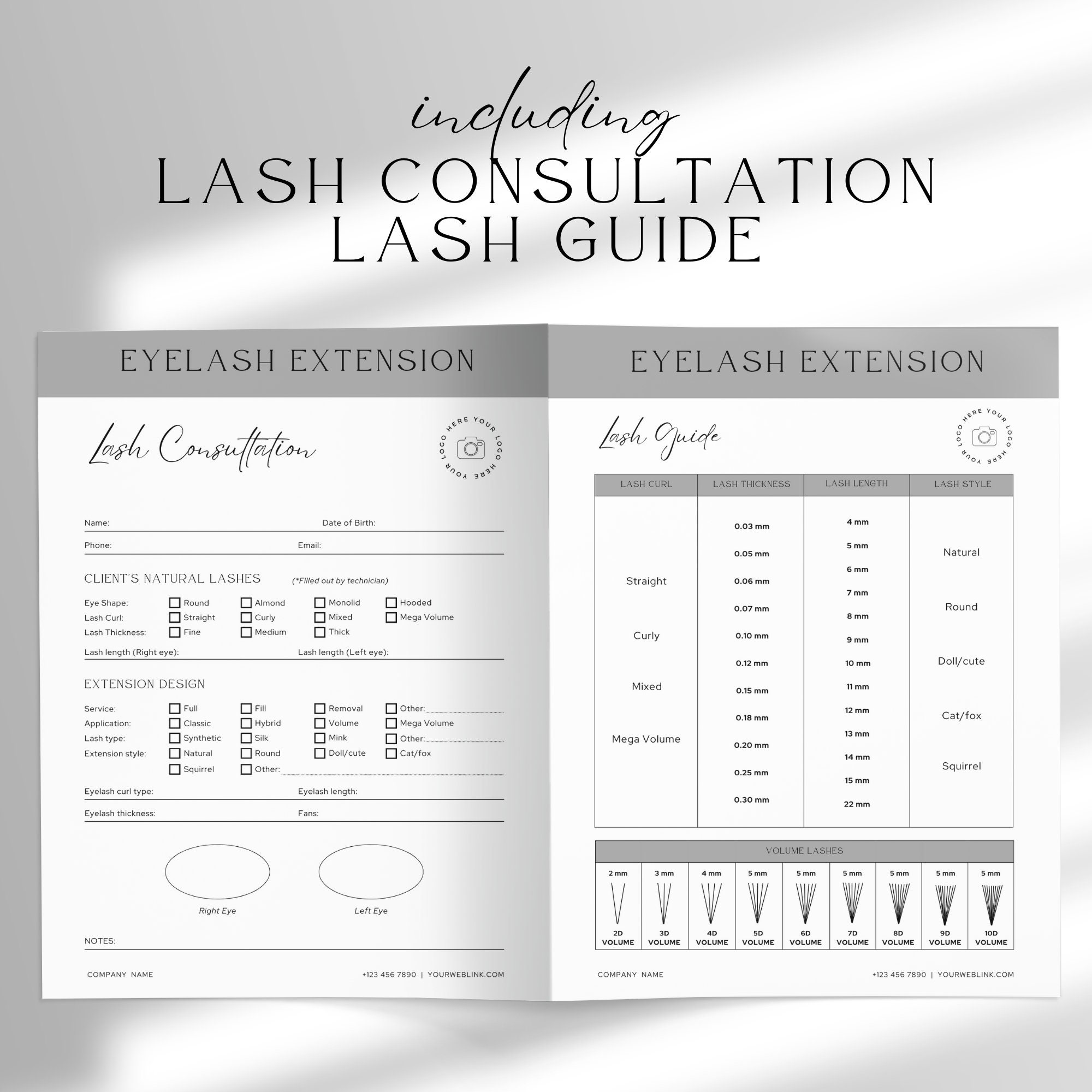 Lash Tech Consent Form Client Intake Form Eyelash Extension Forms Pack ...