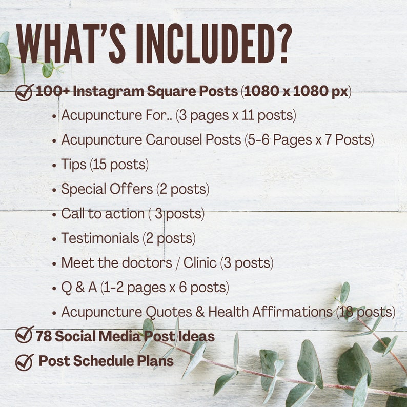 Acupuncture Social Media Templates With Content Ideas & Content ...