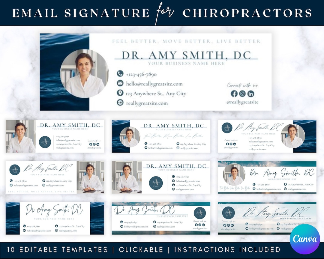 Email Signature Template Bundle for Chiropractors and Doctors | Medical ...