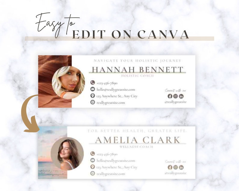 Email Signature Template Bundle for Coaches Earthy Boho - Etsy