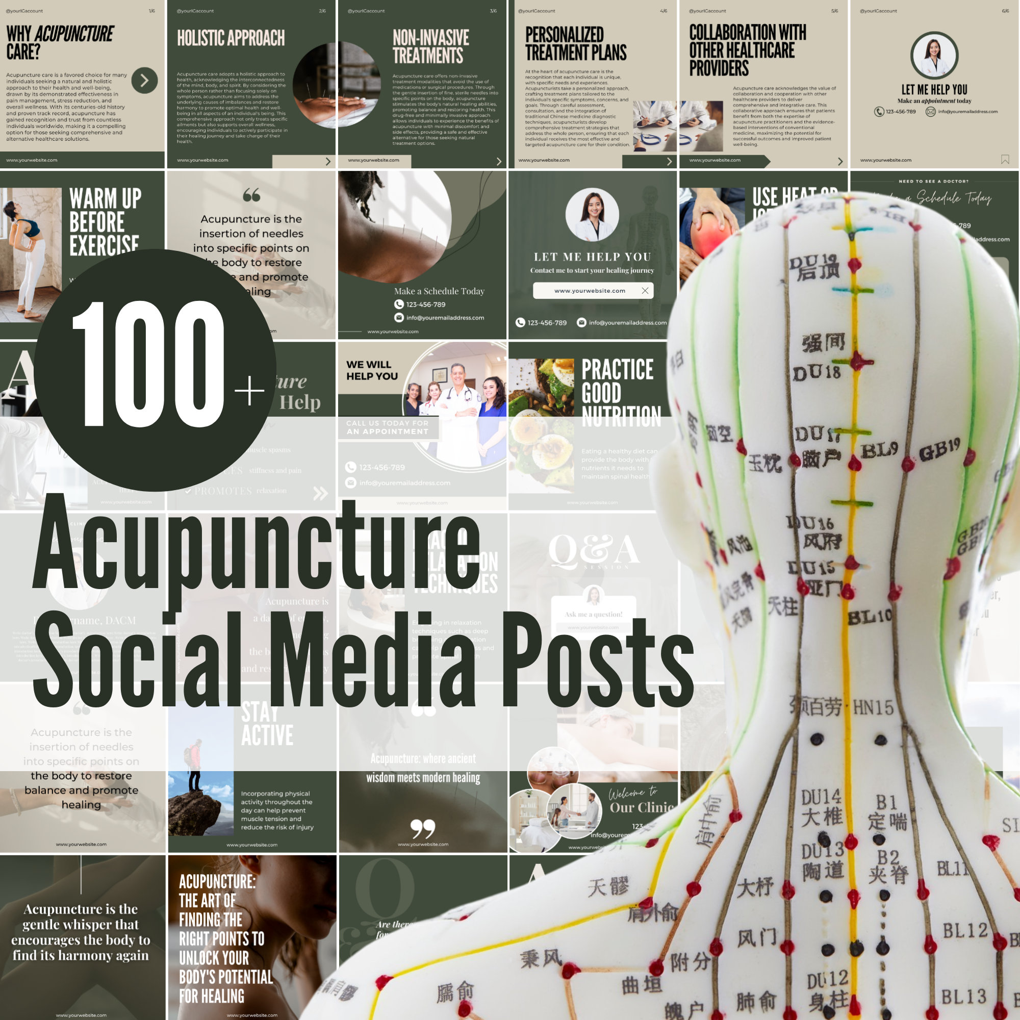 100+ Acupuncture Instagram Template Bundle | Canva Instagram Templates ...