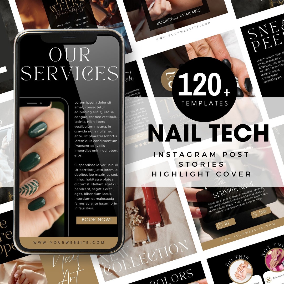 Nail Tech Instagram Bundle Luxury Beauty Instagram Template Nail Salon ...