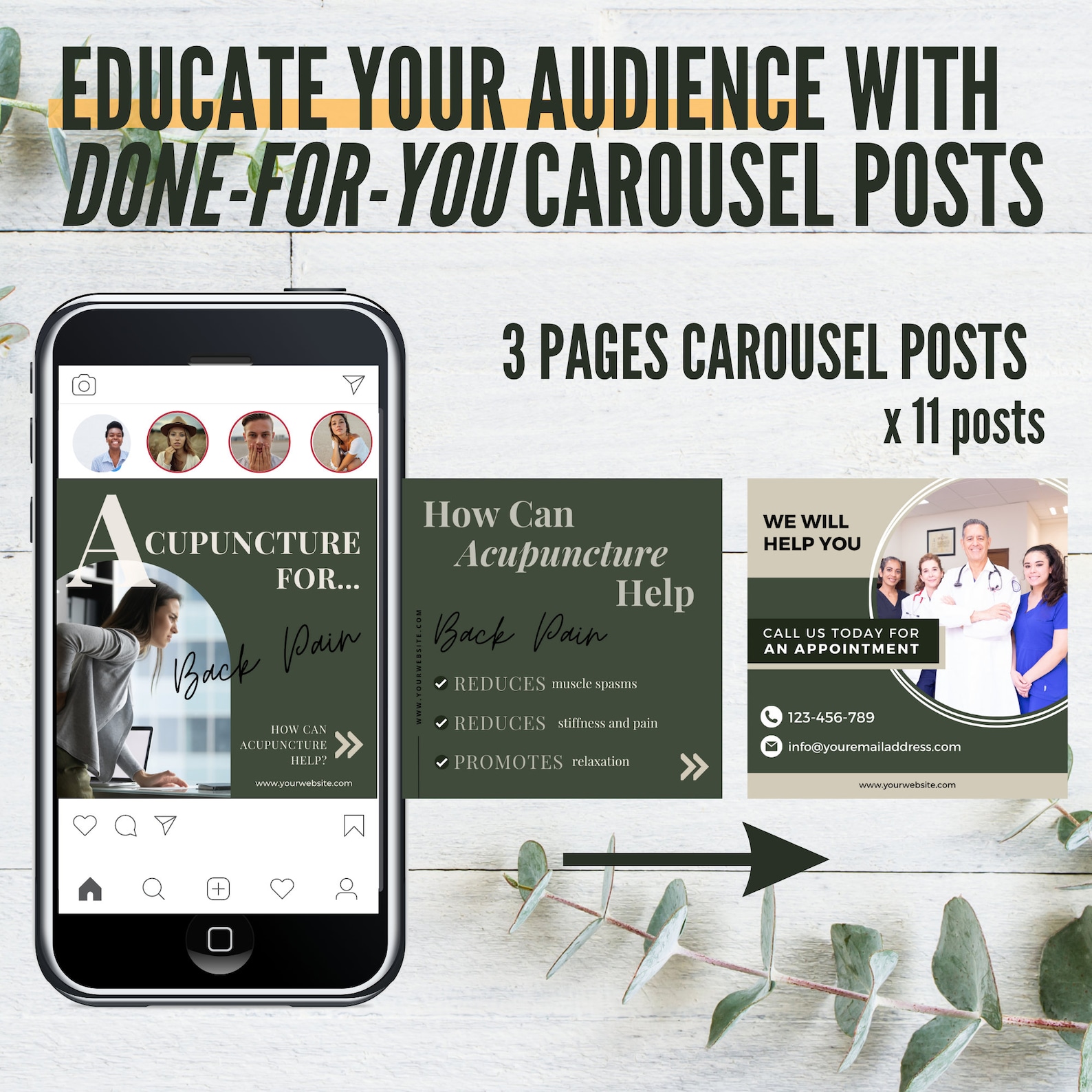 100+ Acupuncture Instagram Template Bundle | Canva Instagram Templates ...