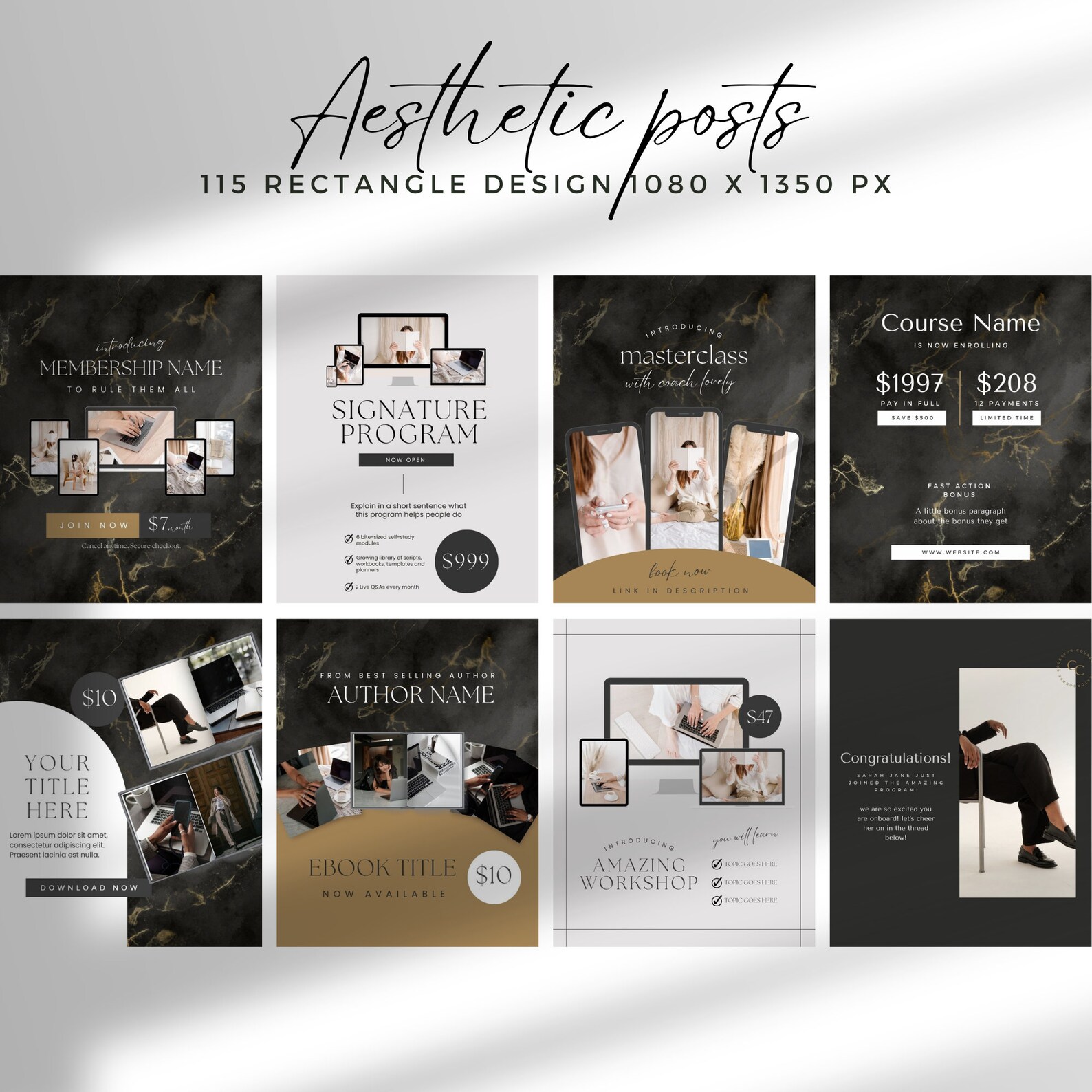 Faceless Elegant Instagram Reel Templates Business Coach Content ...