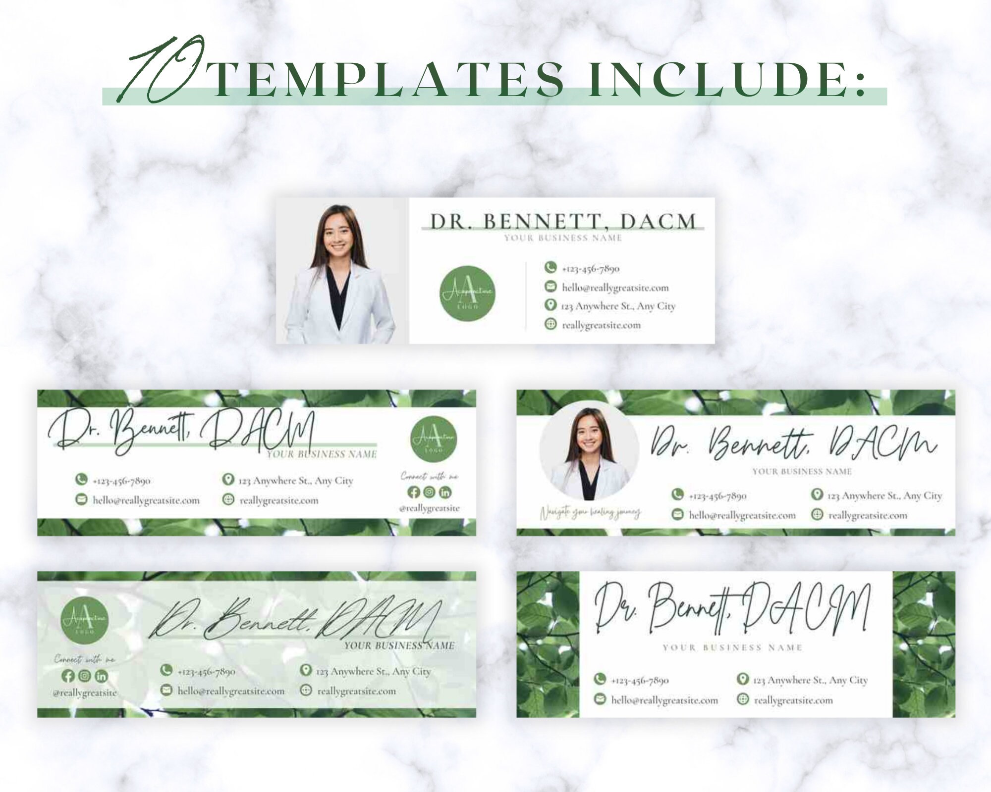 Email Signature Template Bundle for Medical Professionals | Medical ...