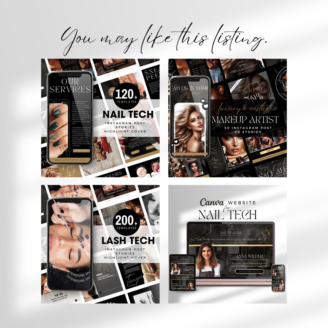 Luxury Beauty Website Banner Templates Hair Website Lash Website ...