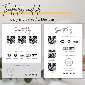 Customizable Scan to Pay Sign - QR Code Template for Easy Payments ...