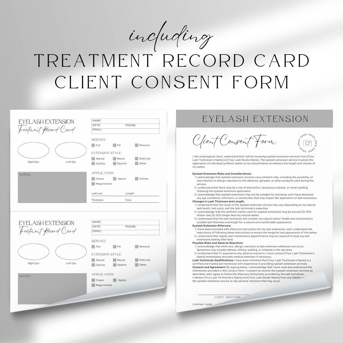 Lash Tech Consent Form Client Intake Form Eyelash Extension Forms Pack ...