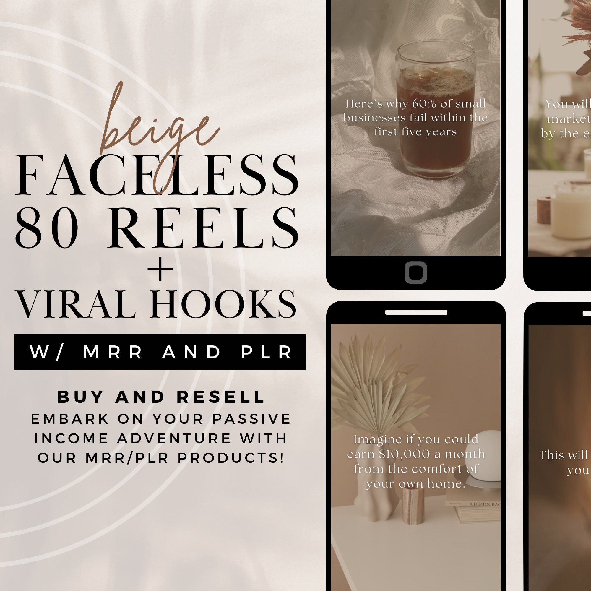Faceless Reels Video With Viral Hooks Master Resell Rights MRR & PLR ...