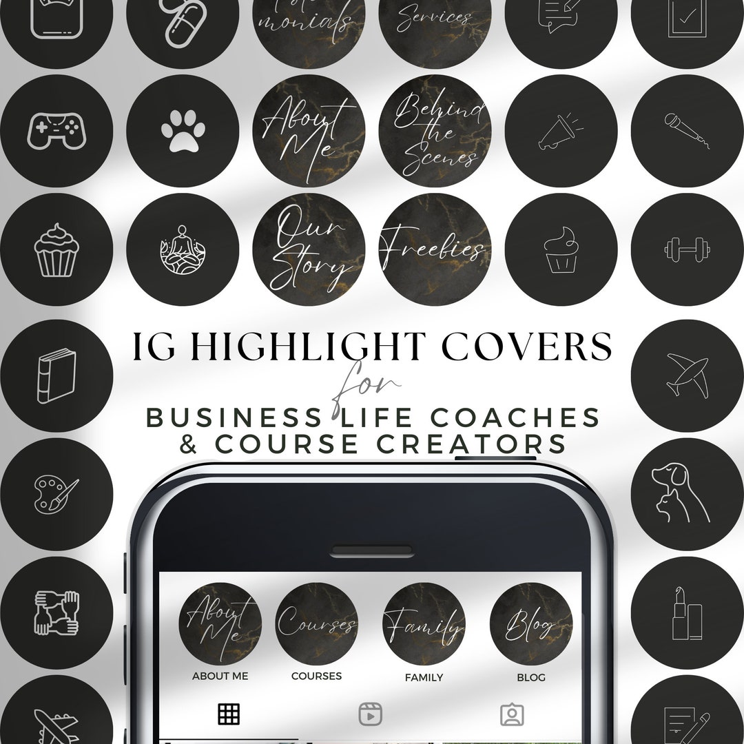 Instagram Story Highlight Covers Canva for Course Creator Business ...