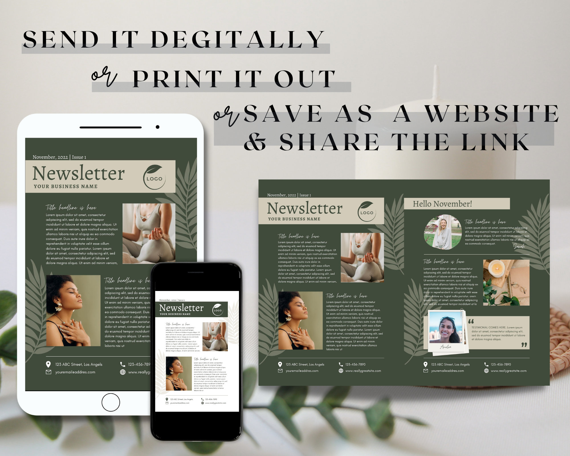 Newsletter Template Bundle for Wellness Business and Coaching Business ...