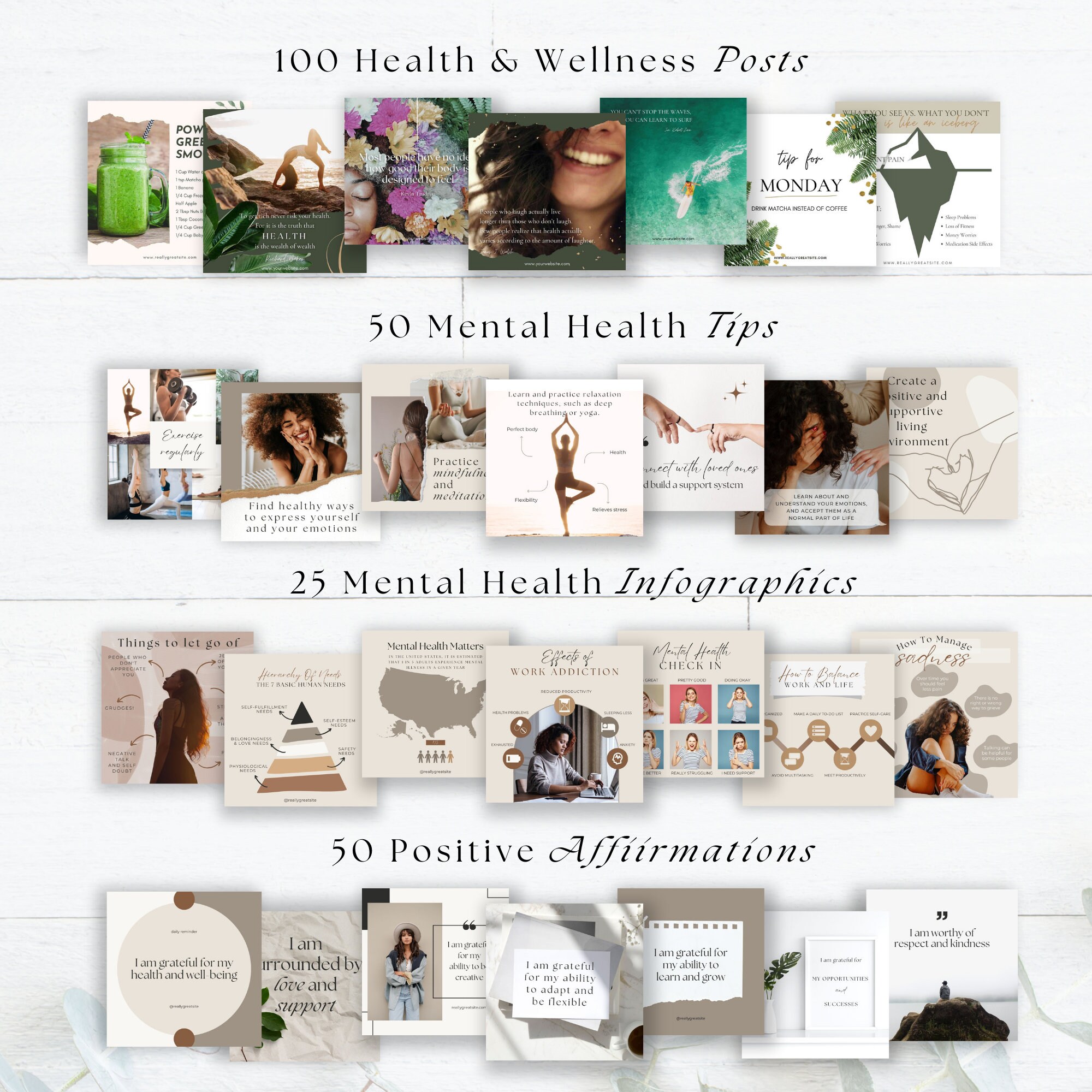 610 Health & Wellness Social Media Kit Instagram Bundle, Reel Covers ...