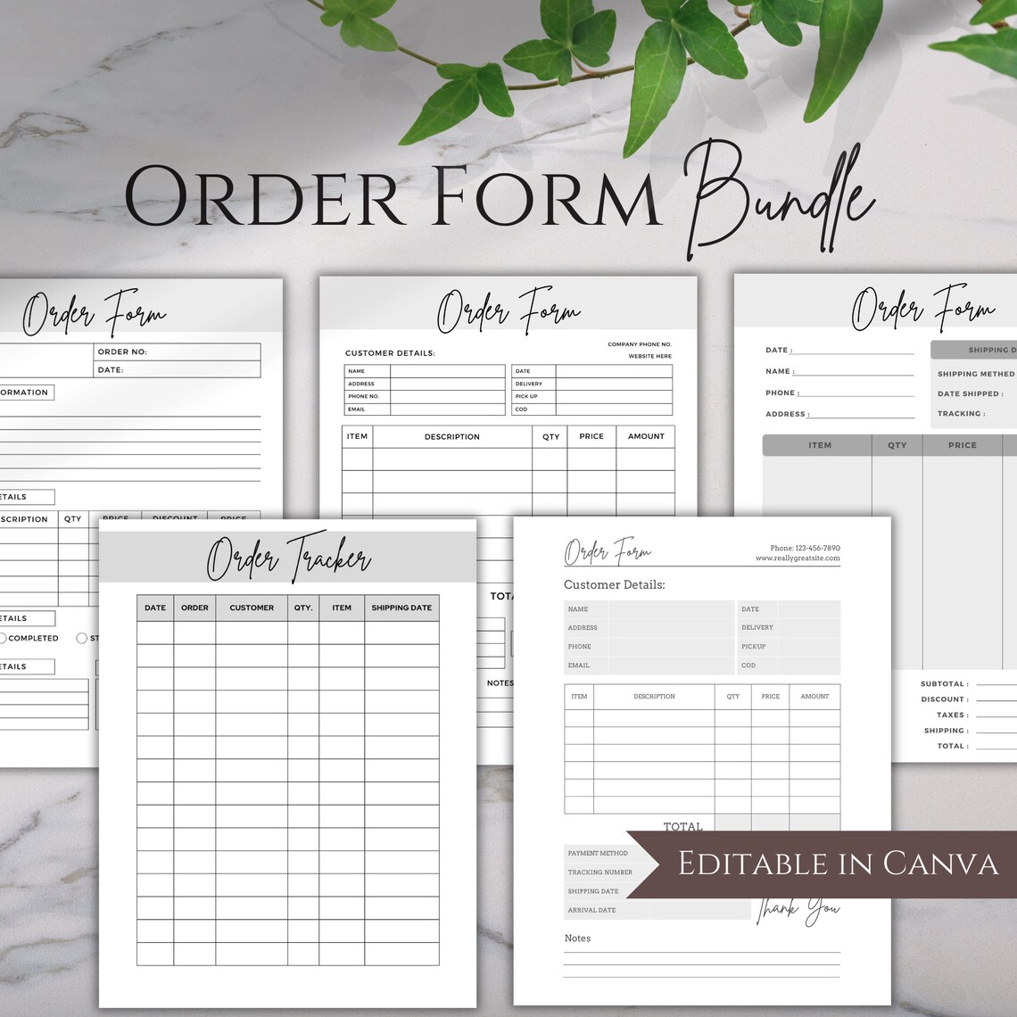 Editable Order Form Bundle Order Form Template Custom Order Form - Etsy
