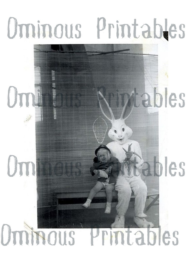 Creepy Vintage Easter Bunny Photo Digital Downloads - Cute Easter ...