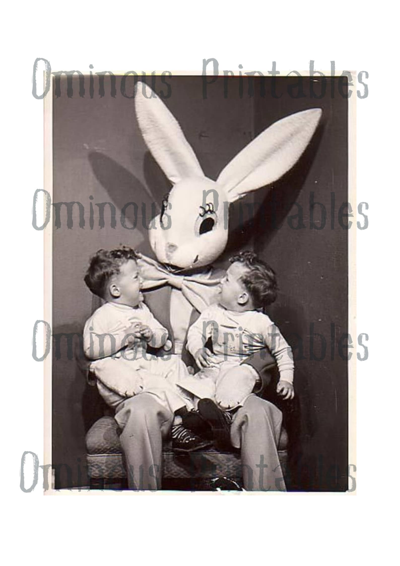 Creepy Vintage Easter Bunny Photo Digital Downloads - Cute Easter ...
