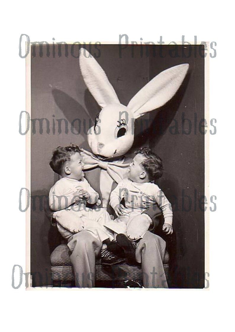 Creepy Vintage Easter Bunny Photo Digital Downloads - Cute Easter ...