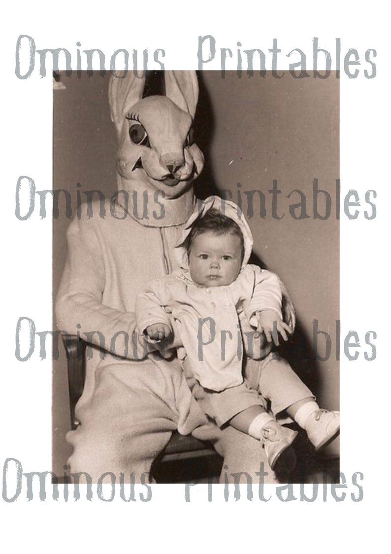Creepy Vintage Easter Bunny Photo Digital Downloads - Cute Easter ...