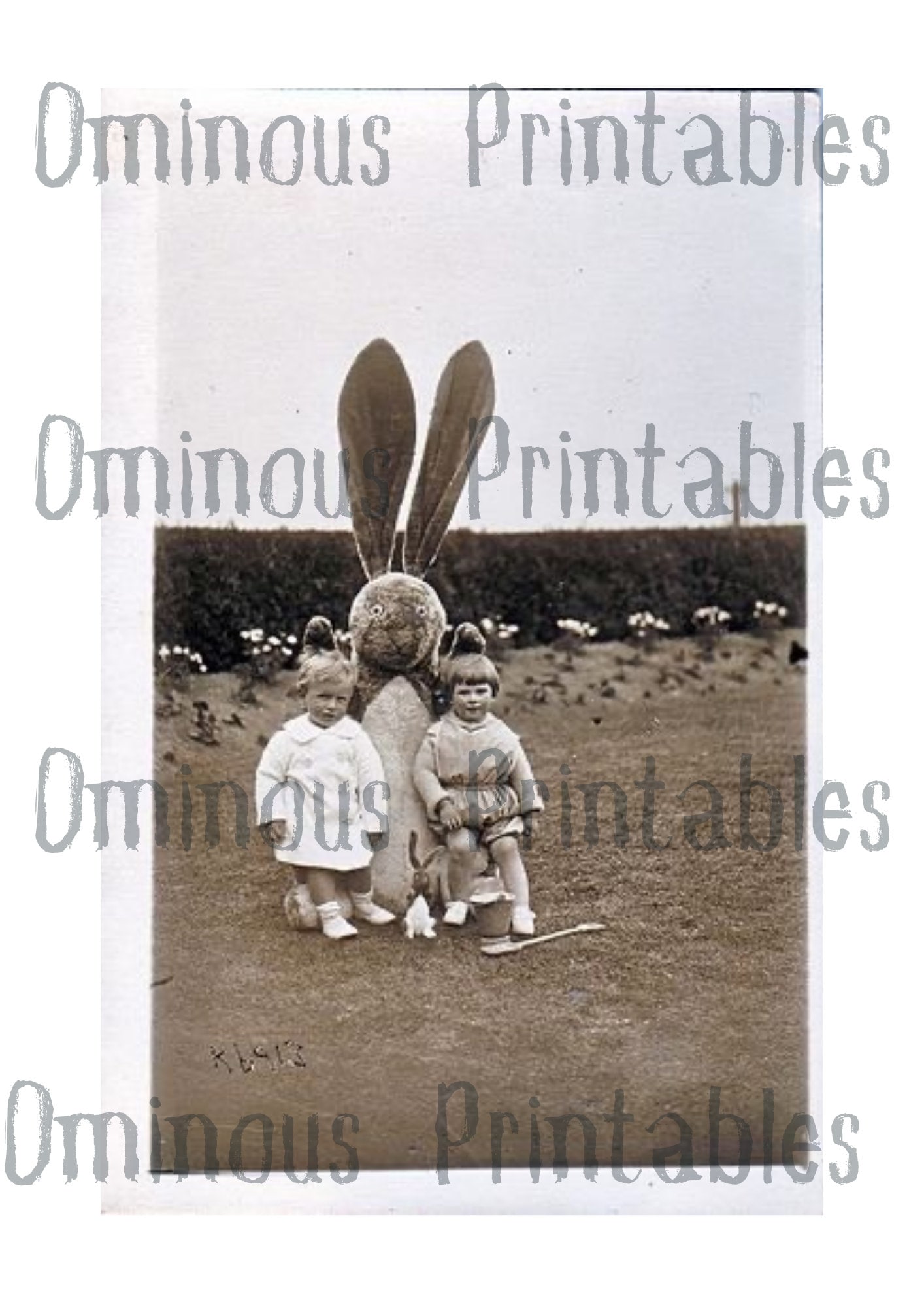 Creepy Vintage Easter Bunny Photo Digital Downloads - Cute Easter ...