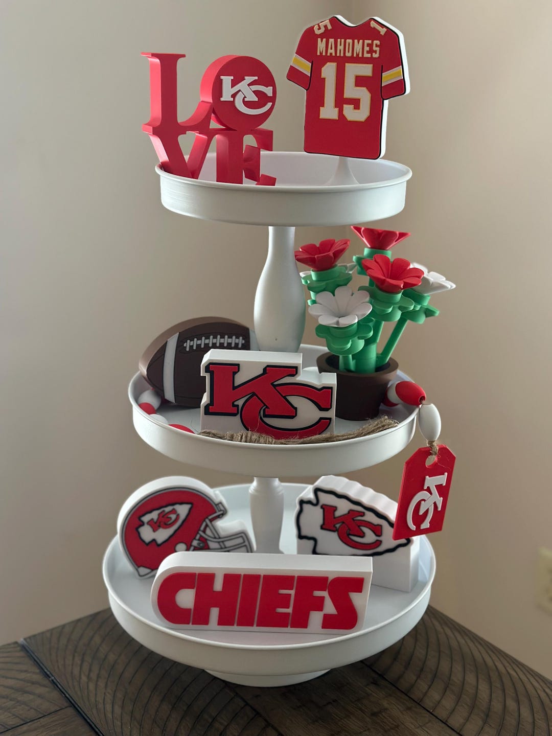 Kansas City Chiefs Tier Tray Decor - Table and Desk Art - Etsy