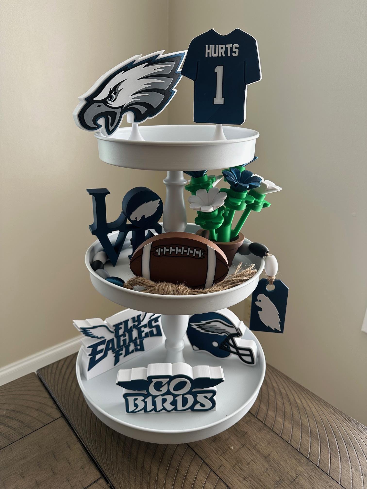 Philadelphia Eagles Tier Tray Decor - Table and Desk Art - Etsy