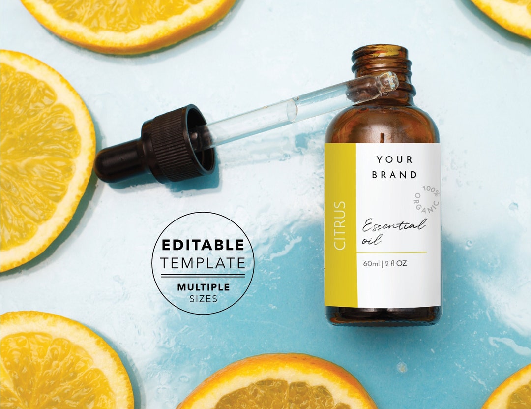 Dropper Bottle Label Template, Essential Oil Label, Editable Dropper ...