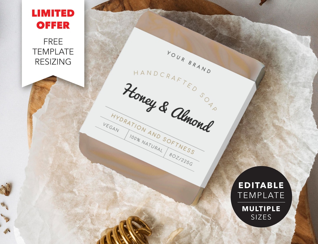 Minimalist Soap Label Template, Editable Soap Label Download, Product ...