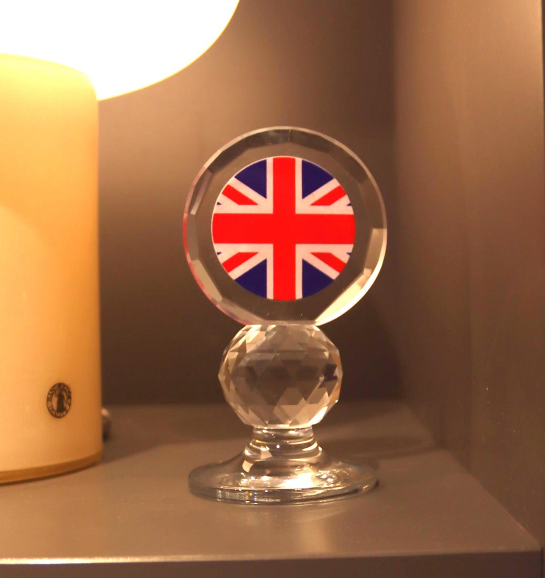 British Flag Crystal Glass Ornament, Union Jack Decorative, UK Souvenir ...
