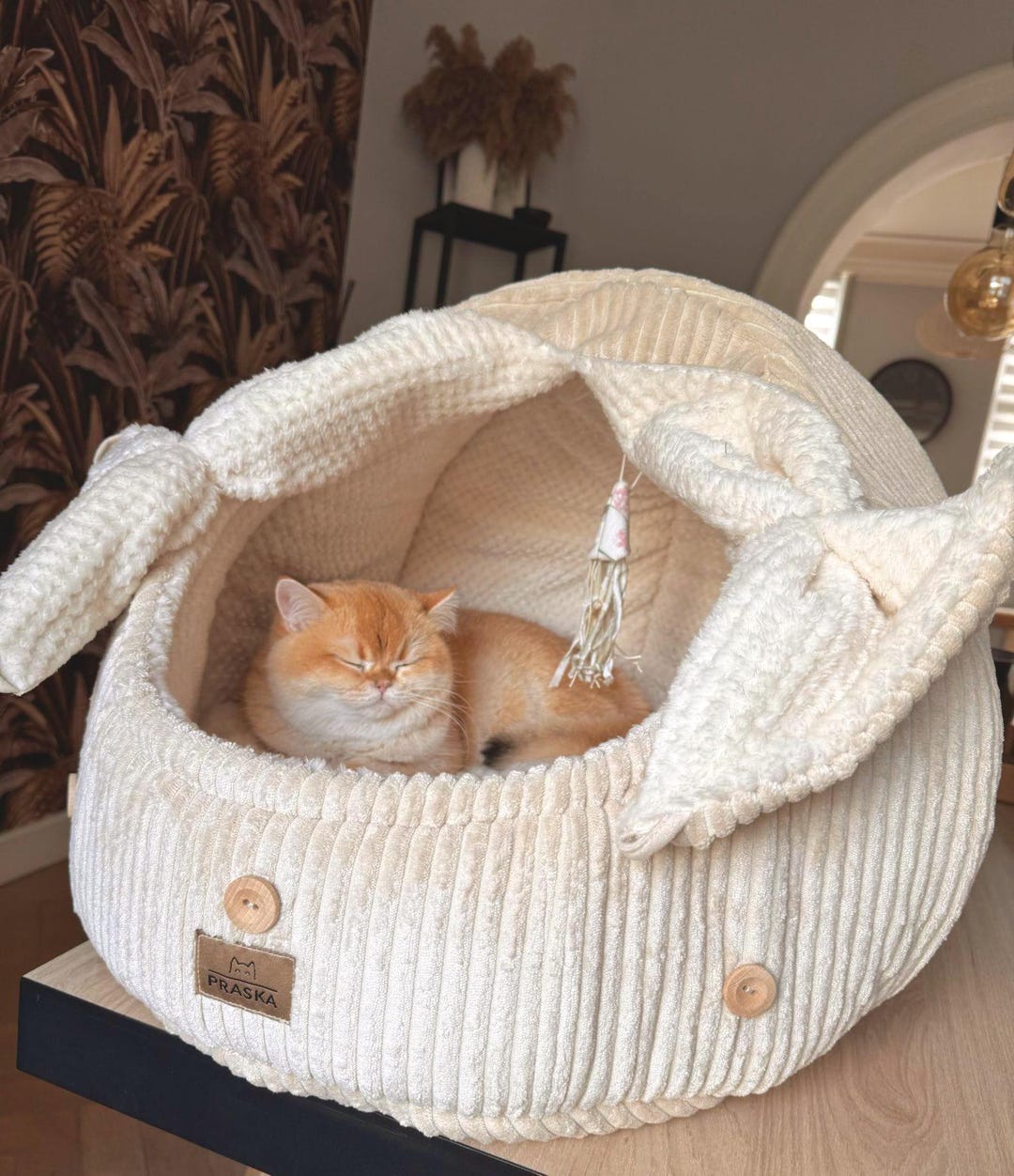 BONBON FURR - Cat Bed, Cave. Shelter, House With Fur Mat, Cushion ...