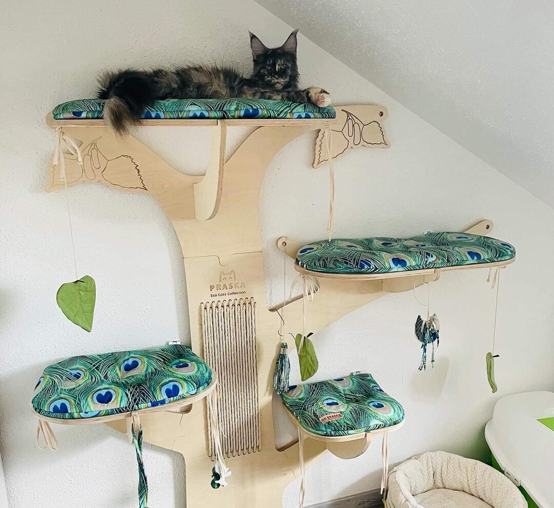 BIRCH Cat Tree Modern Cat Furniture Cat Shelves Cat Bed Cat Wall ...