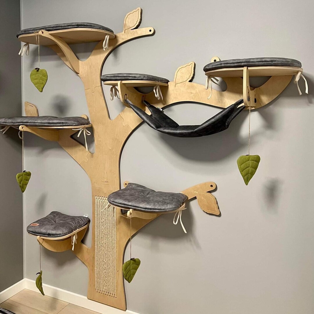 WILLOW Cat Tree Right Leaves Decor. Climb Cat Wall Furniture ...