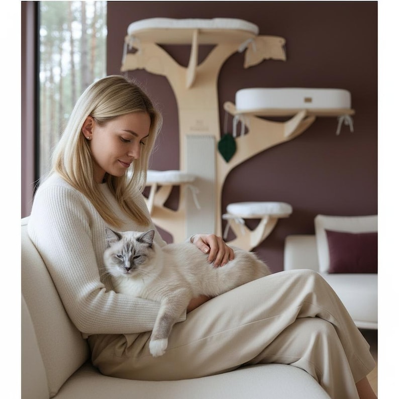 BIRCH Cat Tree - Modern Cat Wall Furniture, Perch. Multifunctional Cat ...