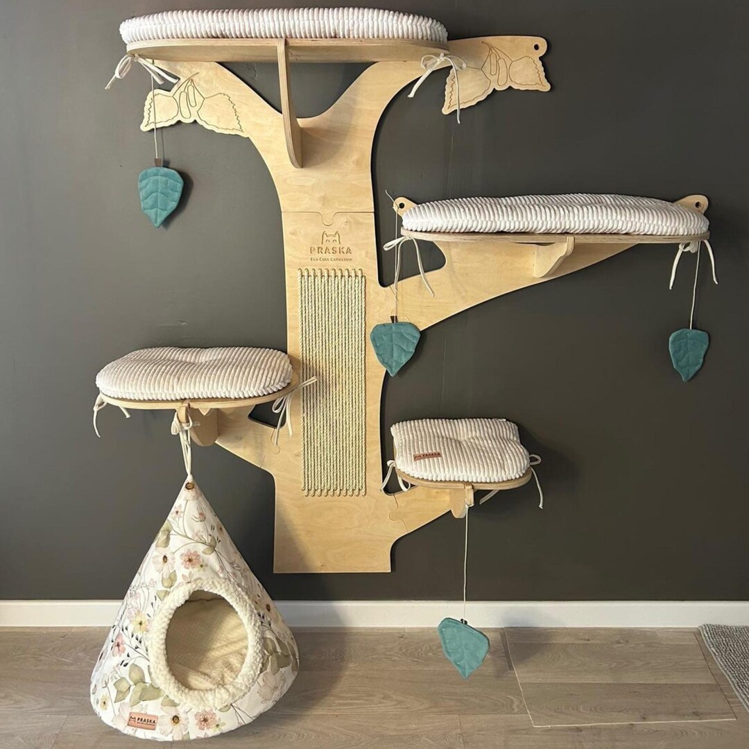 BIRCH Cat Tree - Modern Cat Wall Furniture, Perch. Multifunctional Cat ...