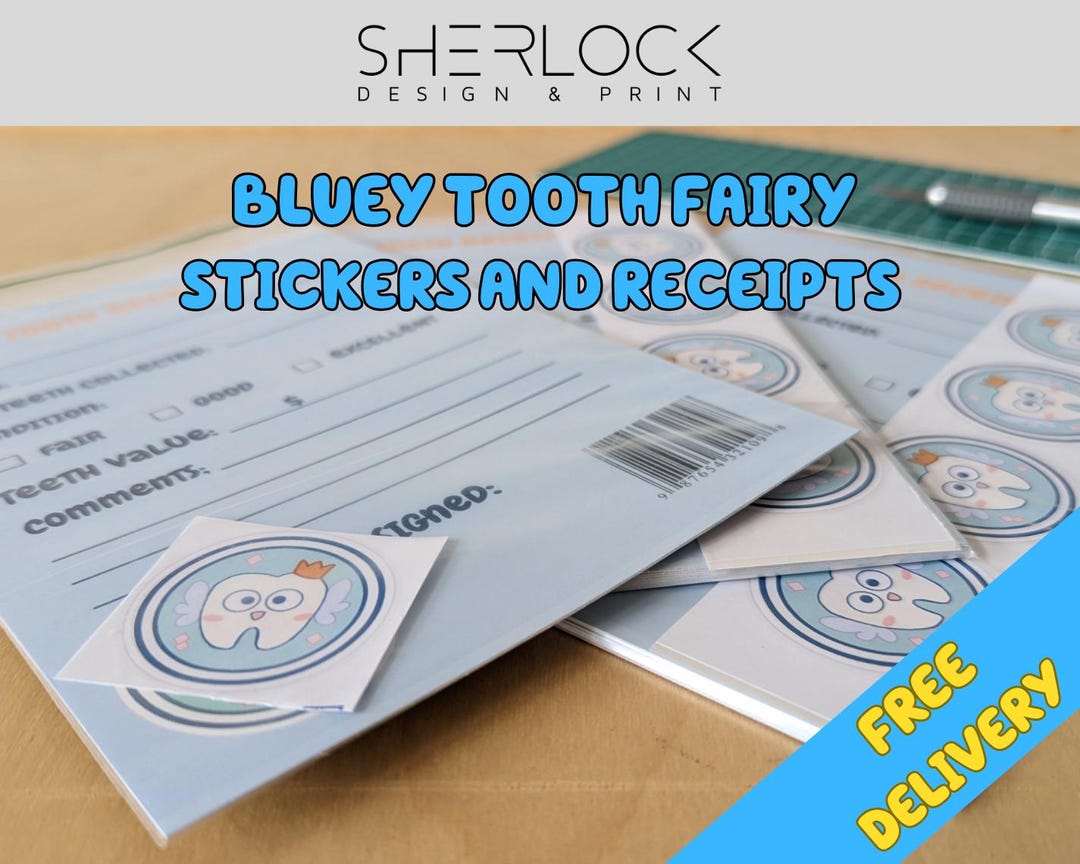 Bluey Tooth Fairy Stickers and Receipts - Etsy Australia