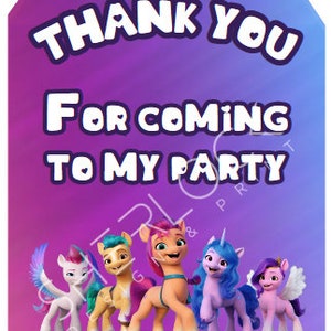 My Little Pony (MLP) A New Generation Party Bag Thank You Labels ...