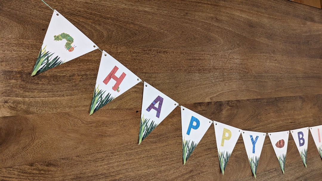 Very Hungry Caterpillar Happy Birthday Banner Digital Download (x2 ...