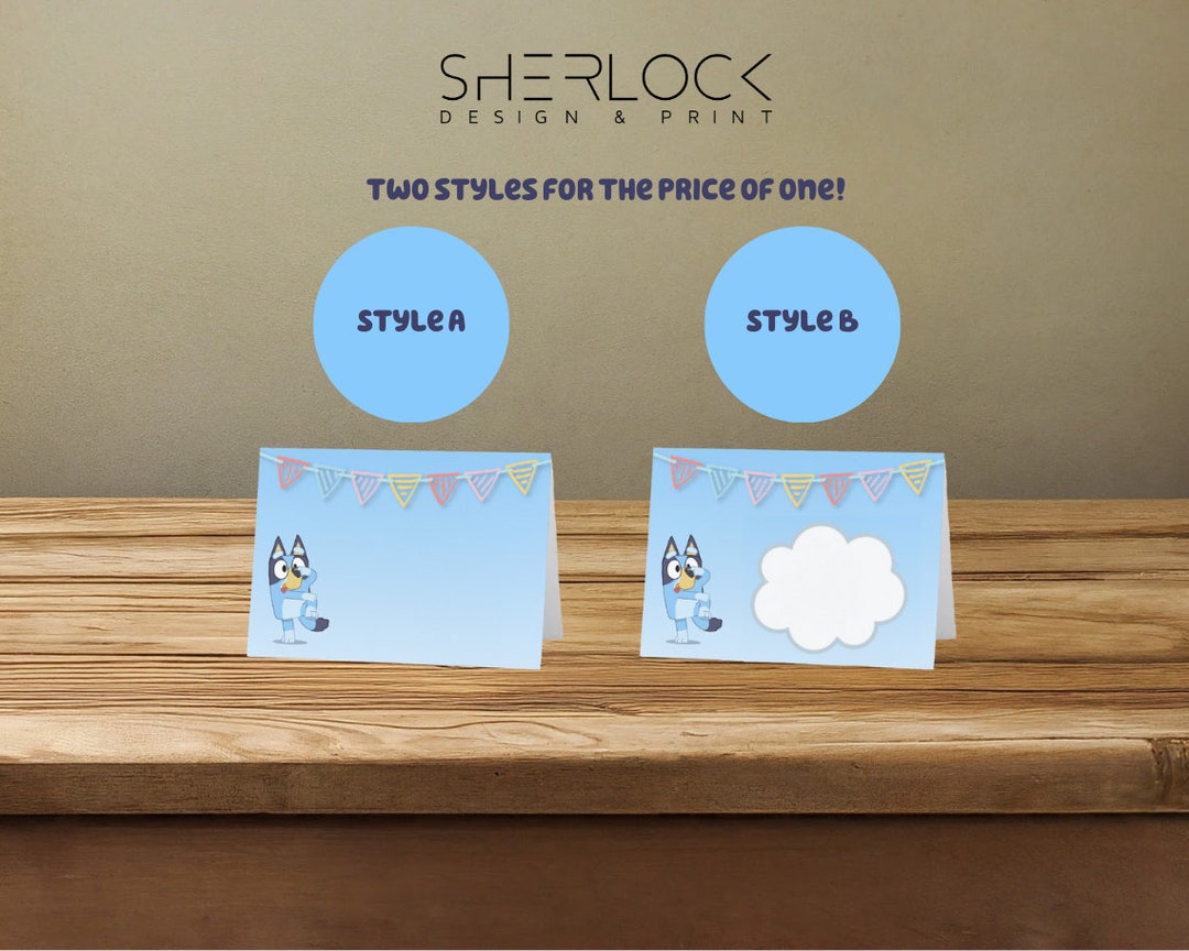 Bluey Party Food Blank Tent Cards - 16 Cards | Bluey Themed Write Your ...